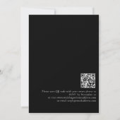 Elegant Black Cherry Blossom QR Code Wedding Invitation | Zazzle