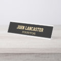Elegant Black Customizable Desk Name Plate | Zazzle
