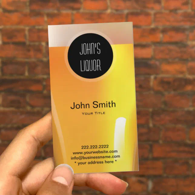 Elegant Black Dot Liquor Store/Bar Business Card | Zazzle