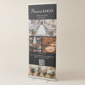 Elegant Black Event Planning Business 4 Photos Retractable Banner | Zazzle