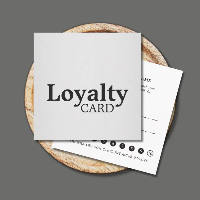 Elegant Black FAUX Silver Loyalty Card | Zazzle