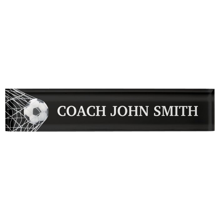 Elegant Black Football Coach Desk Name Plate | Zazzle.com
