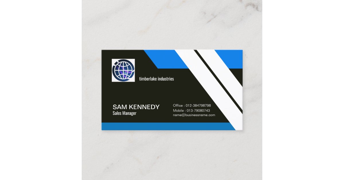 Elegant Black Futuristic Sales Manager Business Card | Zazzle
