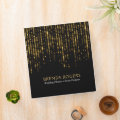 Elegant Black & Glam Gold Design Binder | Zazzle
