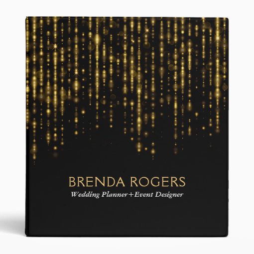 Elegant Black & Glam Gold Design Binder | Zazzle