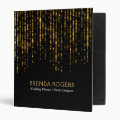 Elegant Black & Glam Gold Design Binder | Zazzle