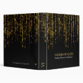 Elegant Black & Glam Gold Design Binder | Zazzle