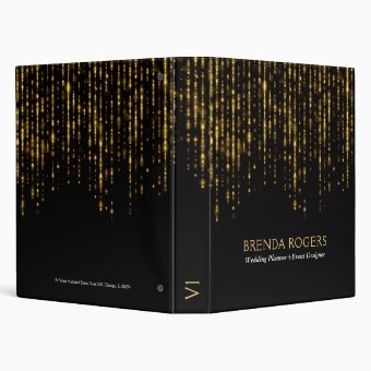 Elegant Black & Glam Gold Design Binder | Zazzle
