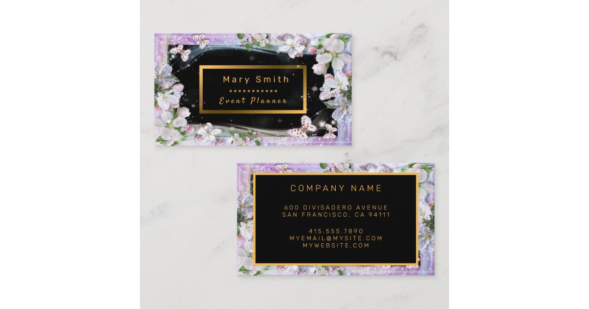 Elegant Black Gold Add Your Text Business Card | Zazzle