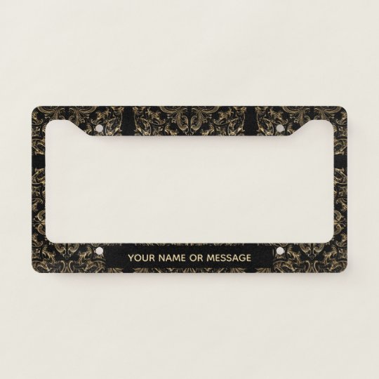 Elegant Black Gold Art Deco Design License Plate Frame | Zazzle.com