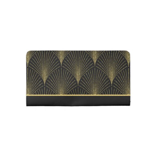 Elegant Black & Gold Art-Deco Geometric Pattern Checkbook Cover | Zazzle