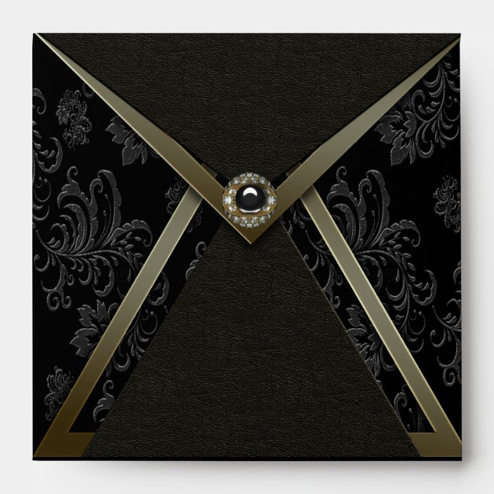 Elegant Black Gold Black Envelope | Zazzle.com