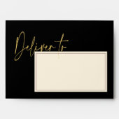 Elegant Black Gold Brush Font Grad Graduation Envelope | Zazzle