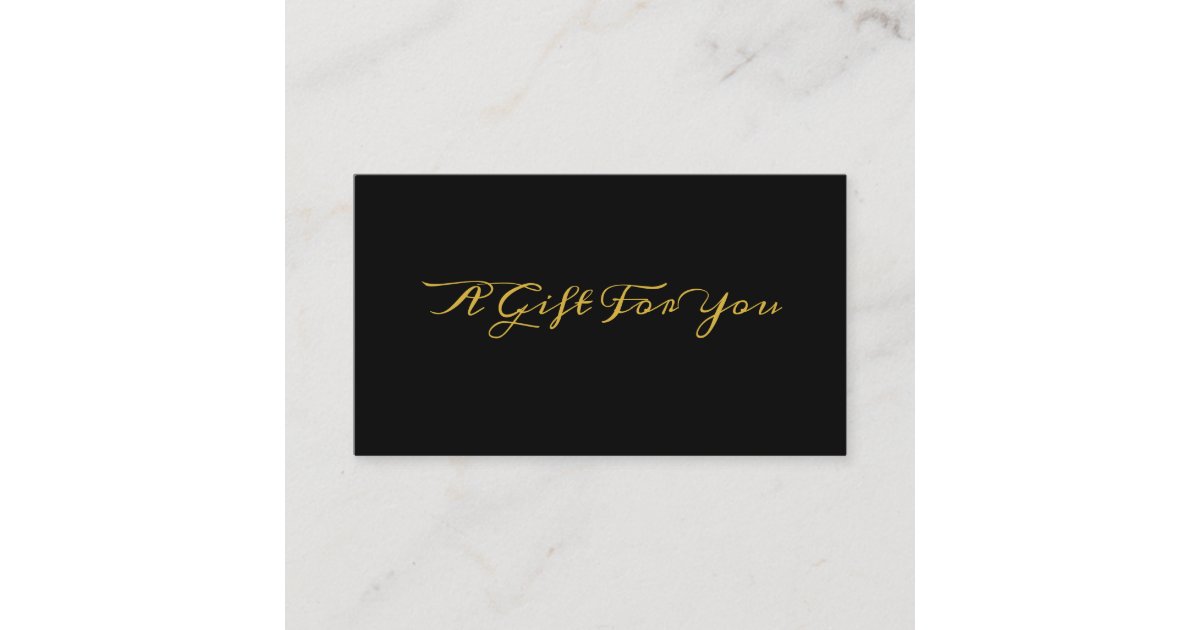 Elegant Black Gold Calligraphy Gift Certificate | Zazzle