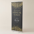Elegant Black Gold Confetti Company Annual Gala Retractable Banner | Zazzle