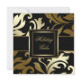 Elegant Black Gold Damask Party Invitations | Zazzle