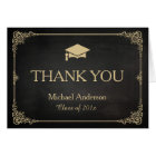 Black & Gold Graduation Thank You Note Card | Zazzle.com