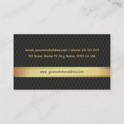 Elegant Black & Gold Geometric Pattern Business Card | Zazzle