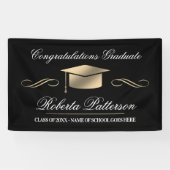 Elegant Black|Gold Graduation Banner | Zazzle