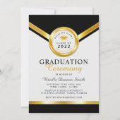 Elegant Black Gold Graduation Ceremony Invitation | Zazzle