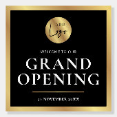 Elegant Black & Gold Grand Opening Business Sign | Zazzle
