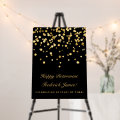 Elegant Black & Gold Happy Retirement Welcome Sign | Zazzle