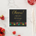 Elegant Black Gold Latin American Floral Wedding N Napkins | Zazzle