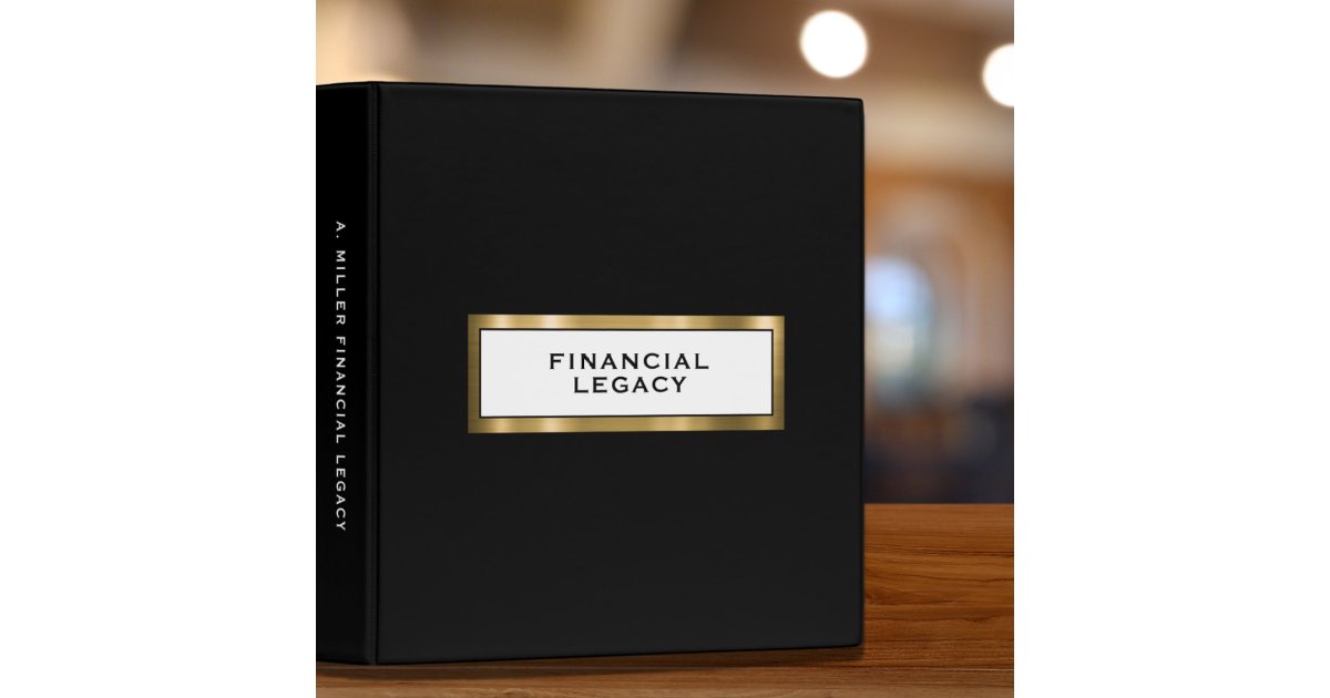 Elegant Black Gold Legacy Binder | Zazzle