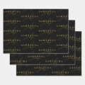 Elegant Black & Gold Luxury Signature Script Wrapping Paper Sheets | Zazzle