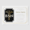 Elegant Black | Gold Nurse BSN Graduation Party Vellum Invitations | Zazzle