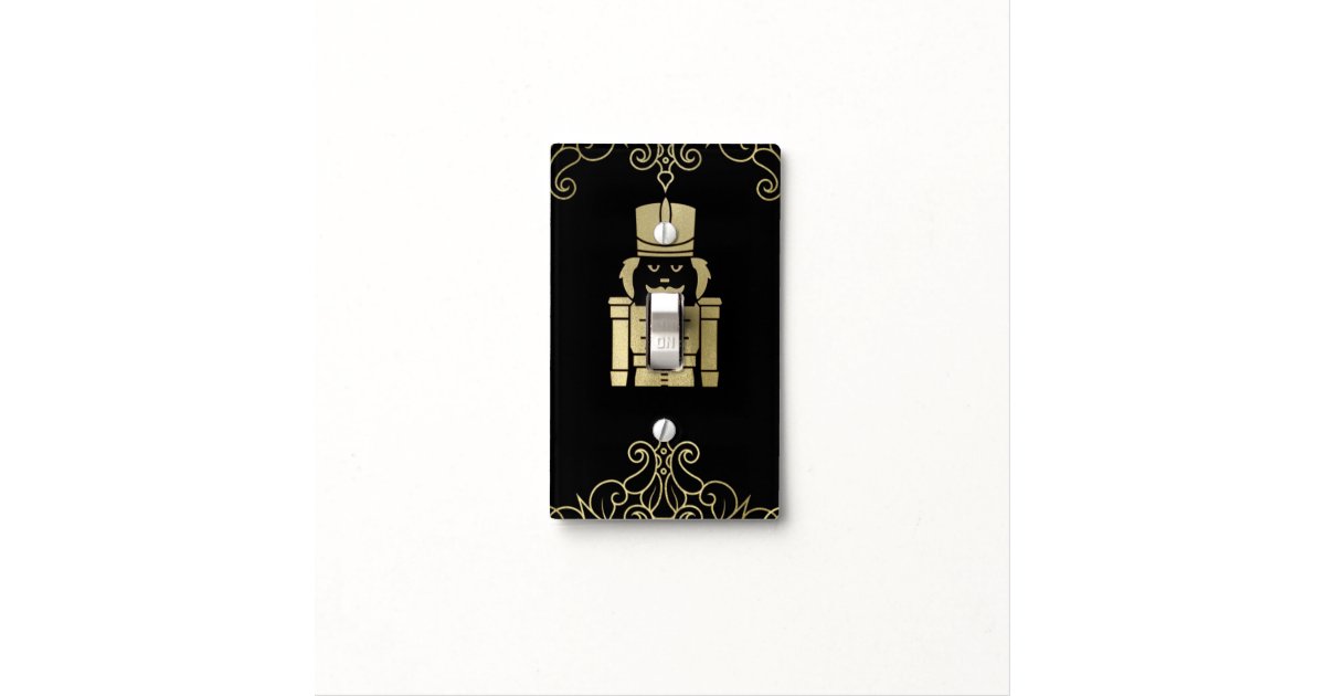 Elegant Black & Gold Nutcracker Light Switch Cover | Zazzle