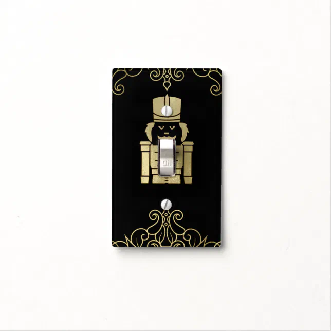 Elegant Black & Gold Nutcracker Light Switch Cover | Zazzle