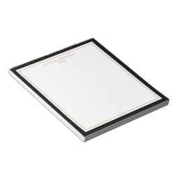 Elegant Black Gold Personalized Notepad | Zazzle
