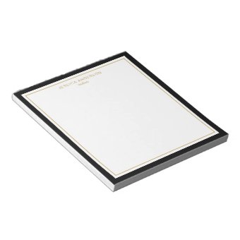 Elegant Black Gold Personalized Notepad | Zazzle