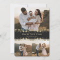 Elegant Black Gold Photo Happy New Year Card | Zazzle