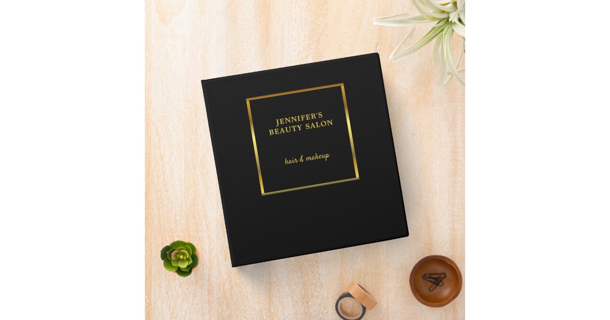Elegant black gold professional appointment book 3 ring binder | Zazzle