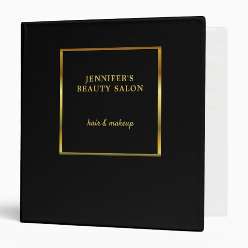 Elegant black gold professional appointment book 3 ring binder | Zazzle