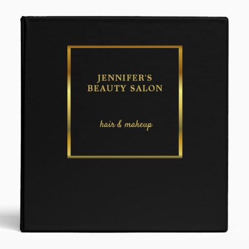 Elegant black gold professional appointment book 3 ring binder | Zazzle