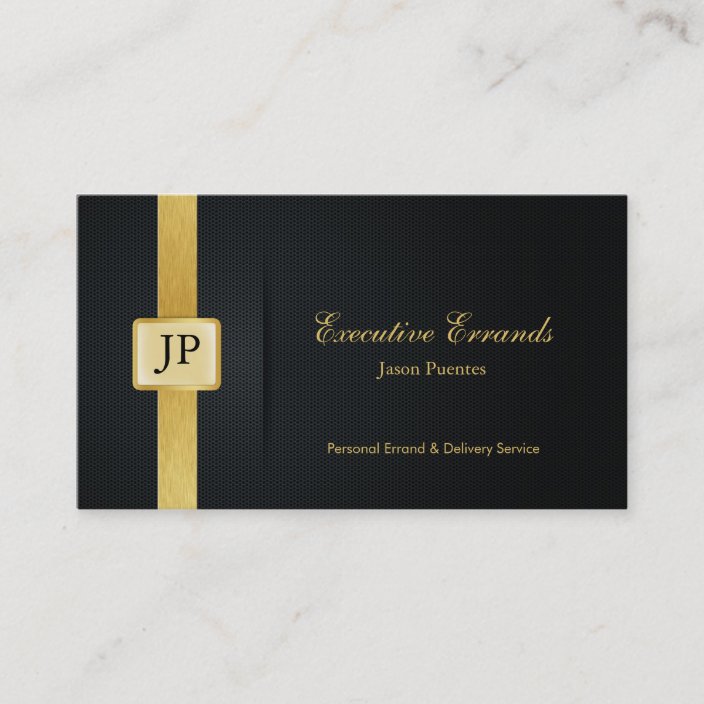 Elegant Black & Gold Professional Errand Service Business Card | Zazzle.com