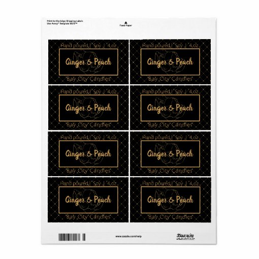 Elegant Black & Gold Rectangle Product Labels | Zazzle
