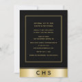 Elegant Black Gold Script 10th Class Reunion Invitation | Zazzle