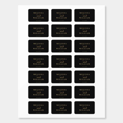Elegant Black Gold Script Wedding Matchboxes | Zazzle