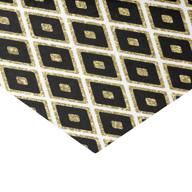 elegant black gold white diamond pattern tissue tissue paper | Zazzle