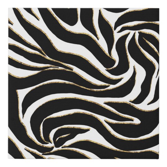 Elegant Black Gold Zebra White Animal Print | Zazzle.com