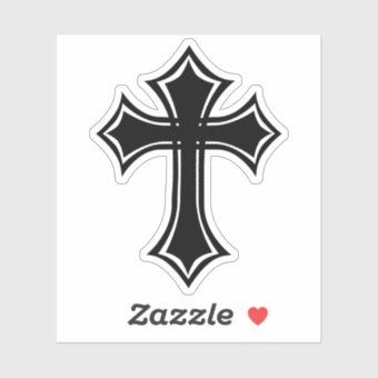 Elegant Black Gothic Cross Sticker | Zazzle