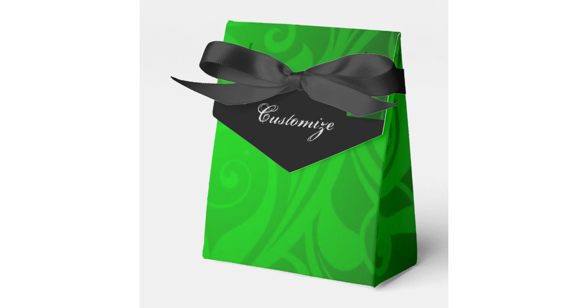 Elegant Black & Green Tent Favor Box | Zazzle