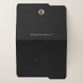 Elegant Black Leather Print Real Estate File Folder | Zazzle