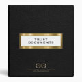 Elegant Black Leather Trust Documents Binder | Zazzle
