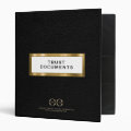Elegant Black Leather Trust Documents Binder | Zazzle