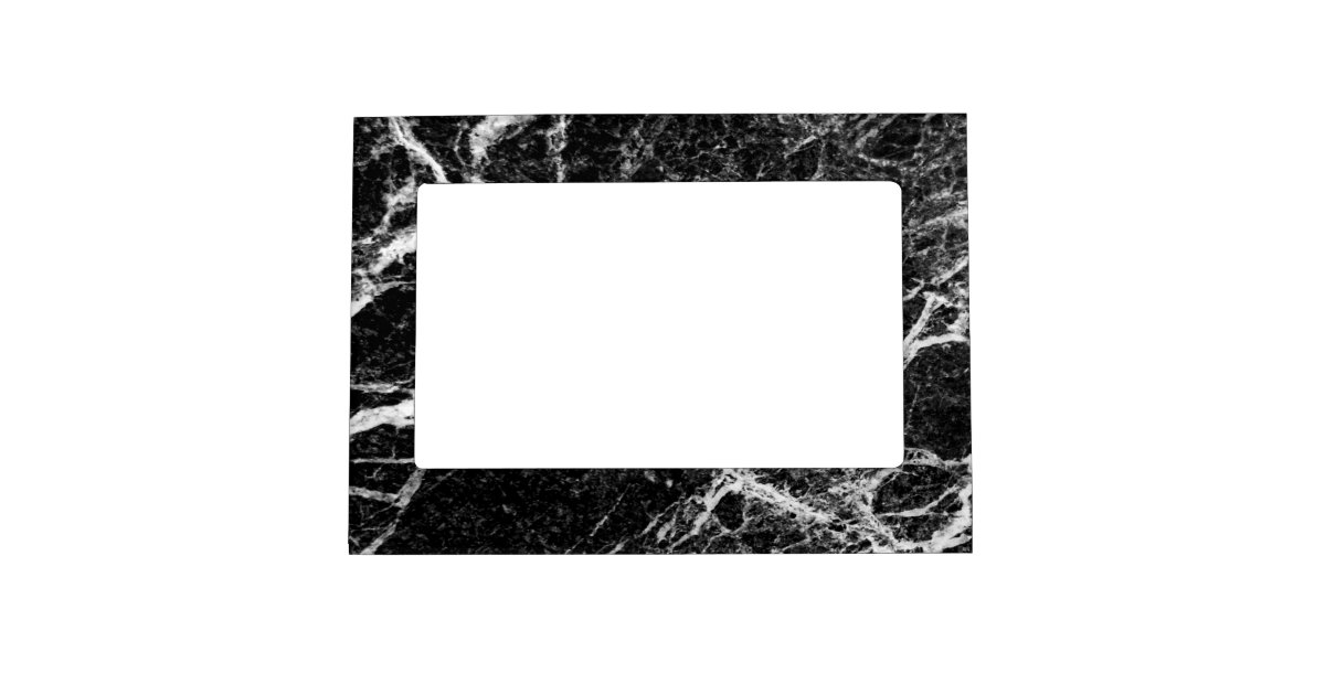 Elegant Black Marble Magnetic Frame | Zazzle